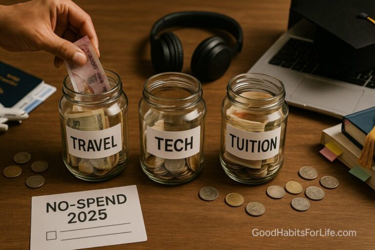 Goal Buckets: Travel, Tech, Tuition: No-Spend Challenge (2025) – Good ...